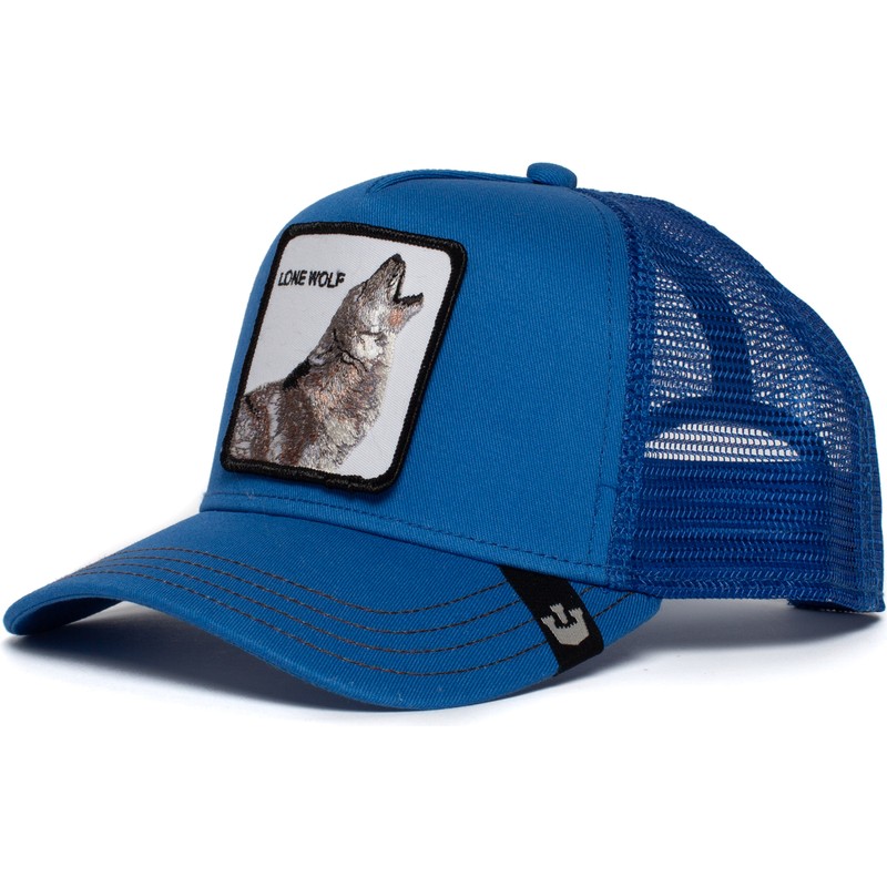 Gorra trucker azul lobo Strong Wolf de Goorin Bros.: Caphunters.es