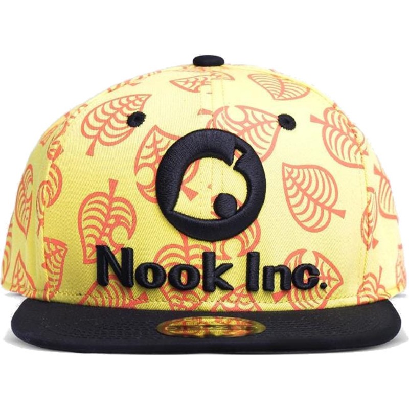Gorra plana amarilla y negra snapback Leaf Logo Nook Inc. Animal ...