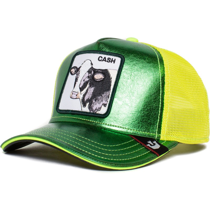 Gorra trucker verde y amarilla vaca Cash Shine Metallic The Farm de ...